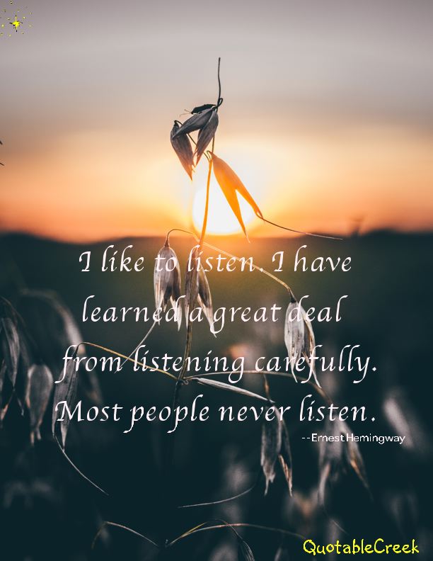 Listening, or just waiting for your turn to talk? | QuotableCreek.com